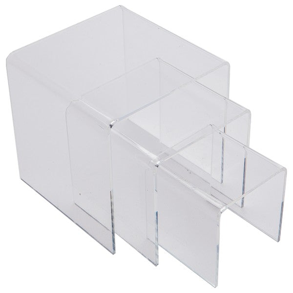 Acrylic Risers Set Of 3 - 3", 4" and 5" Square | Tebo Fixtures