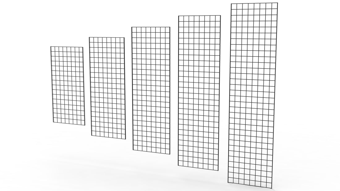 All 2 Ft Wide Black Gridwall Panels Various Heights | Tebo