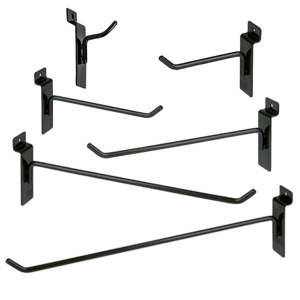 Slatwall Hooks - Black Several Sizes – Tebo Store Fixtures