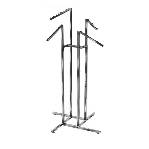 Clothing Rack 4 Way slanted square arms – Tebo Store Fixtures